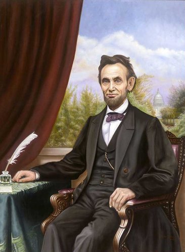 A painting of Abraham Lincoln by Maestro Art (Bekir Salim)
