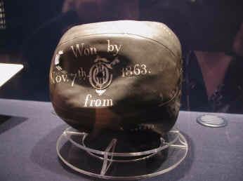 This is the first soccer ball. The main idea of soccer was to kick a ...