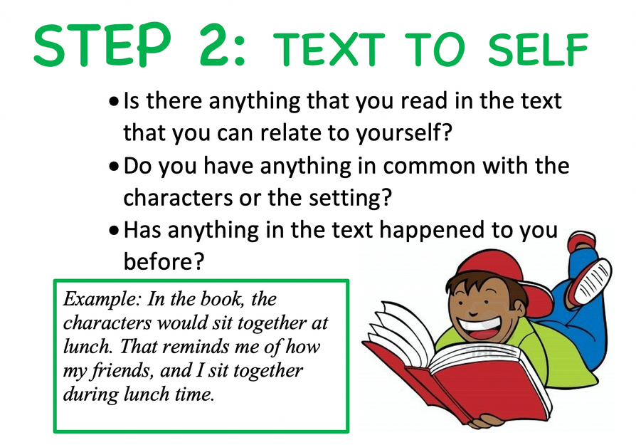 WE THINK ABOUT THE TEXT AND HOW IT CONNECTS WITH OUR LIVES.