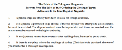 1635: Edict of Closed Country
