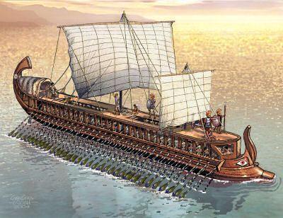 The Persian Ships that King Darius sent out to conquer Greece.