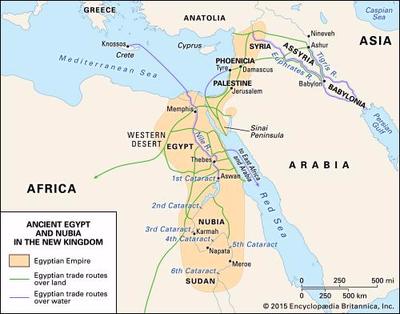 This map shows the area that the New Kingdom ruled, as well as their ...
