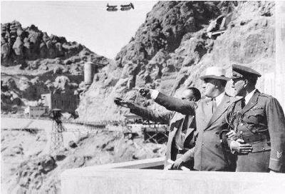 President Franklin D. Roosevelt, at Construction Site of The Hoover Dam