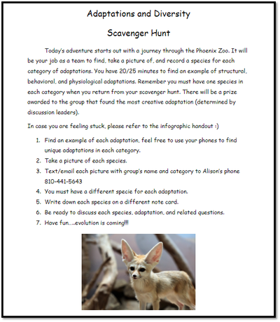 Alison created this scavenger hunt guide. We sent the two teams off on ...