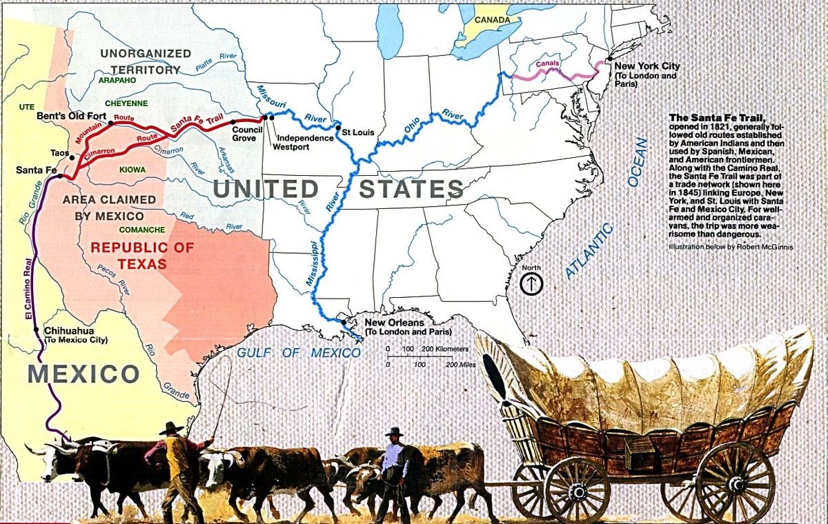 the Santa Fe Trails was in 19th century transportation route through ...
