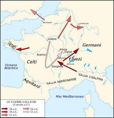 58 BCE: Caesar's campaigns against Gaul begin