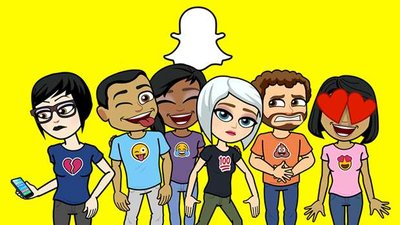 Bitmoji is introduced to Snapchat. Users can customize a character to ...