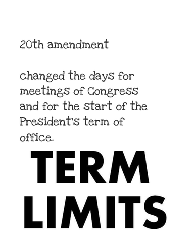 Amendment 20 sets the dates at which federal (United States) government ...