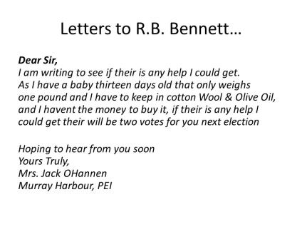 An example of the letters that was sent to Prime Minister Bennett