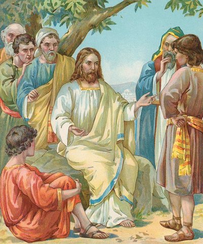 John 16:7. Jesus tells his apostles that he has to leave, but he will ...