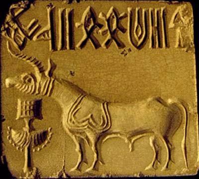 The early form of Indus writing on stone (this civilization did not ...
