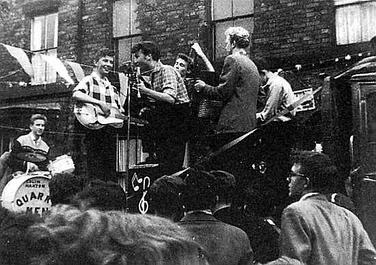 A young John Lennon fronting skiffle band, The Quarreymen (pic: Wikipedia)