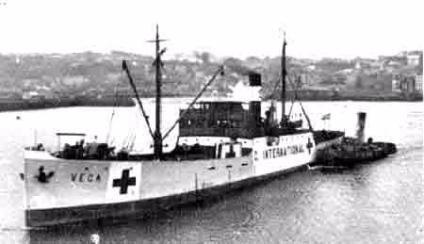 The SS Vega arrives in Guernsey bringing thousands of food parcels for ...