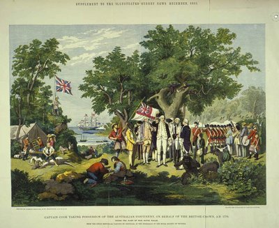 CAPTAIN COOK TAKING POSSESSION OF THE AUSTRALIAN CONTINENT ON BEHALF OF ...
