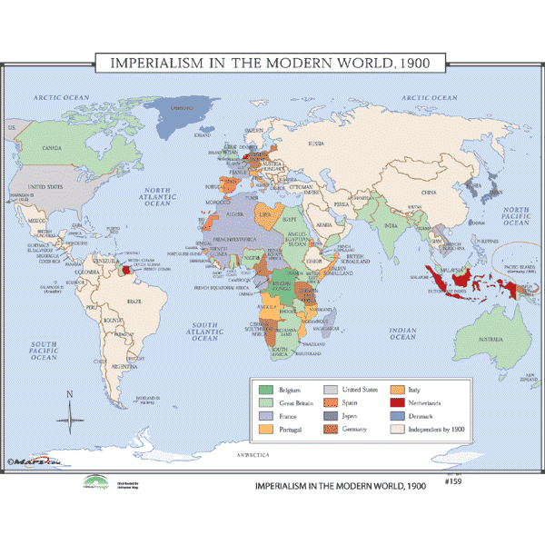 This map shows the empires of the 19th century