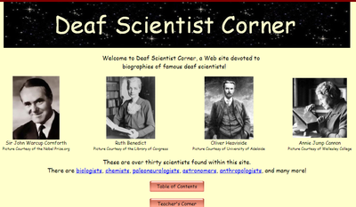 Deaf Scientist Corner has linked biographies of deaf people who have ...