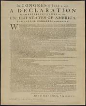 This is an example of what the Declaration of Independence looks like ...
