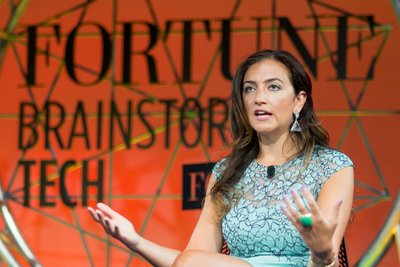 Jennifer Hyman giving a public speech about the Fortune article being ...