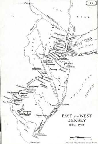 Map of the New Jersey colony.