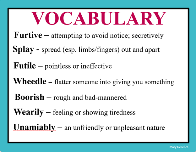 Write TWO sentences in the comments using two vocabulary words.