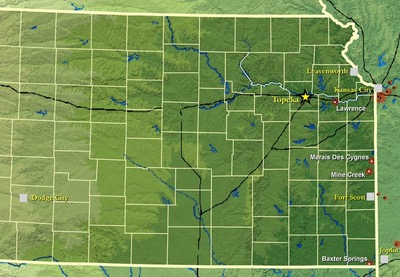 This is a map showing where the Civil War in Kansas began. It started ...