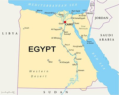 This is a map of Egypt now.