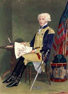 This is an image of Lafayette writing a document.