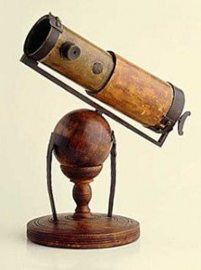 Reflecting telescope first invented by Newton.