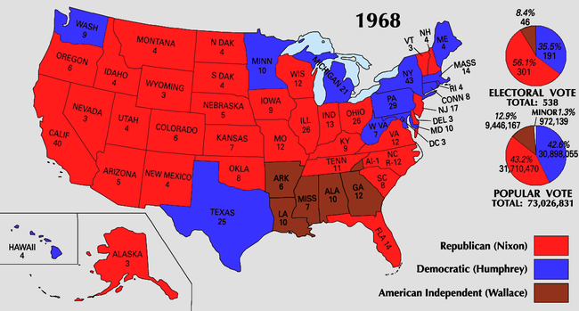 1968 Election Map results