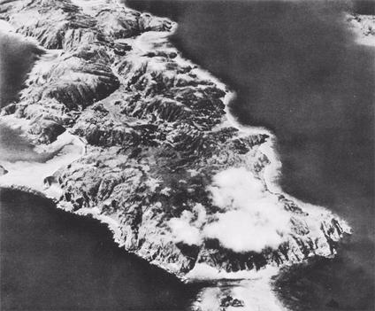 This picture shows the total destruction of the island after the battle ...