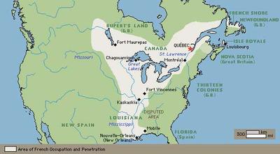 Everything in white is where New France was.