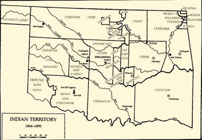 The map above represents the divided territory of Oklahoma after the ...