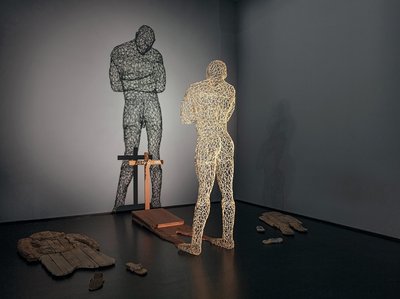 Congo: Shadow Of a Shadow. 2005. Mixed media (matchsticks, wood, shoes ...