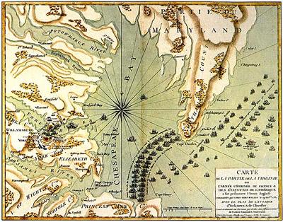 The French blockade during the siege of Yorktown