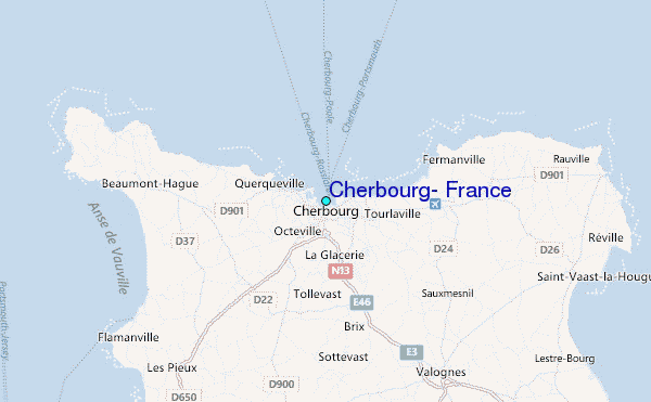 At 7 PM that same day, the boat took it's first stop at Cherbourg, France.