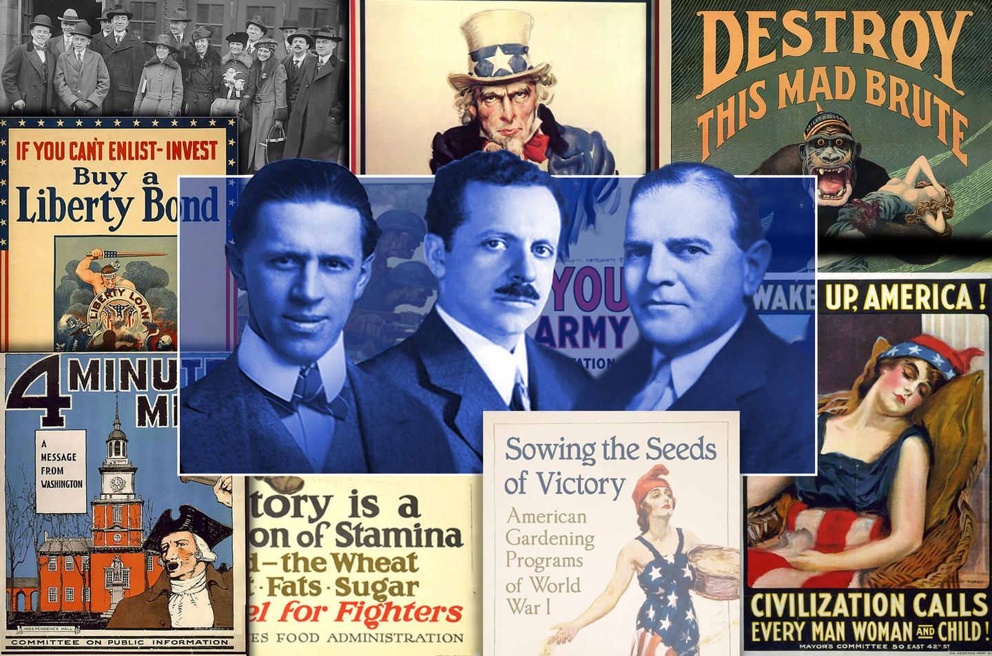 (From left to right: George Creel, Edward Bernays, Carl Byoir)