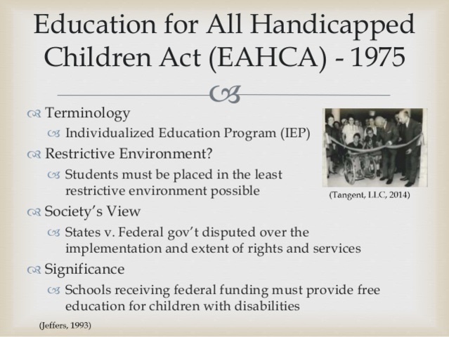 Education for All Handicapped Children Act (EAHCA) of 1975