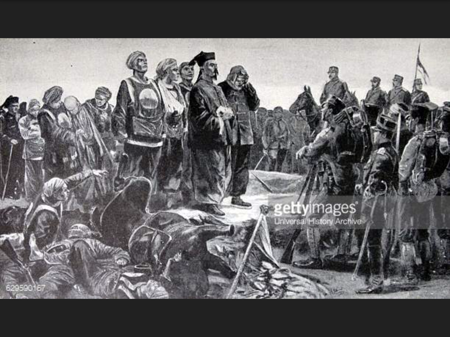 The chinese are surrenduring to the Japanese.