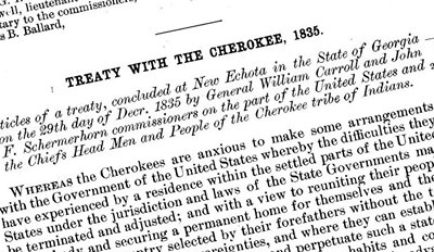 Treaty of New Echota: December 28, 1835.