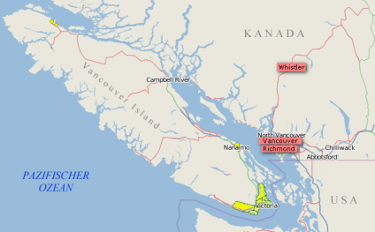 Yellow = areas surrendered under the Douglas Treaty