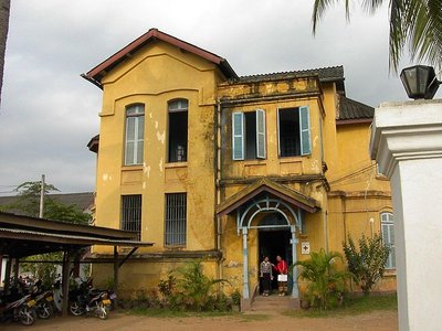 Example of French colonial-style architecture in Laos.