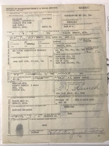 Notice Of Separation from the US Naval Service