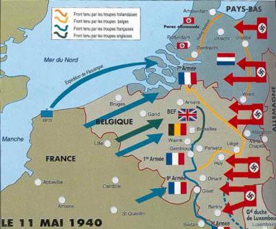 Invasion Allemande 1940 Carte