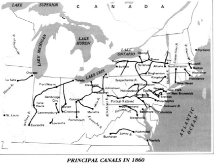 This image is of the expansion of the canals from 1820-1860. This help ...