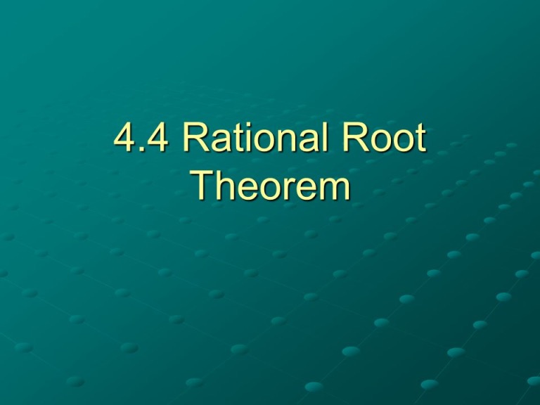 Rational Root Theorem
