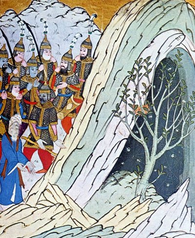 The ancient cave Muhammad hid in from his enemies.