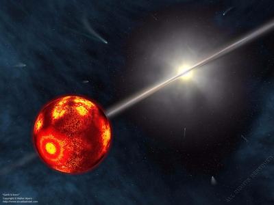 Earth is born. Earth grew from a cloud of dust and rocks surrounding ...