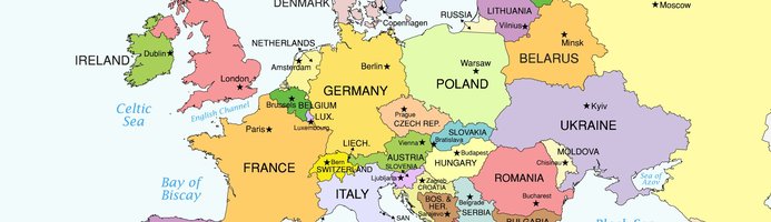 Printable Europe Map With Cities