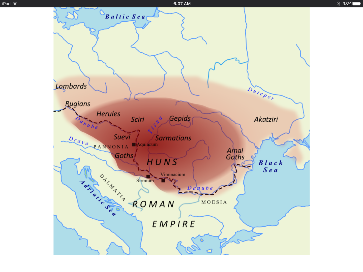 The Hun Empire during the reign of Attila