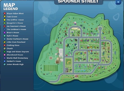 Un plano (La mapa) de Spooner Street.